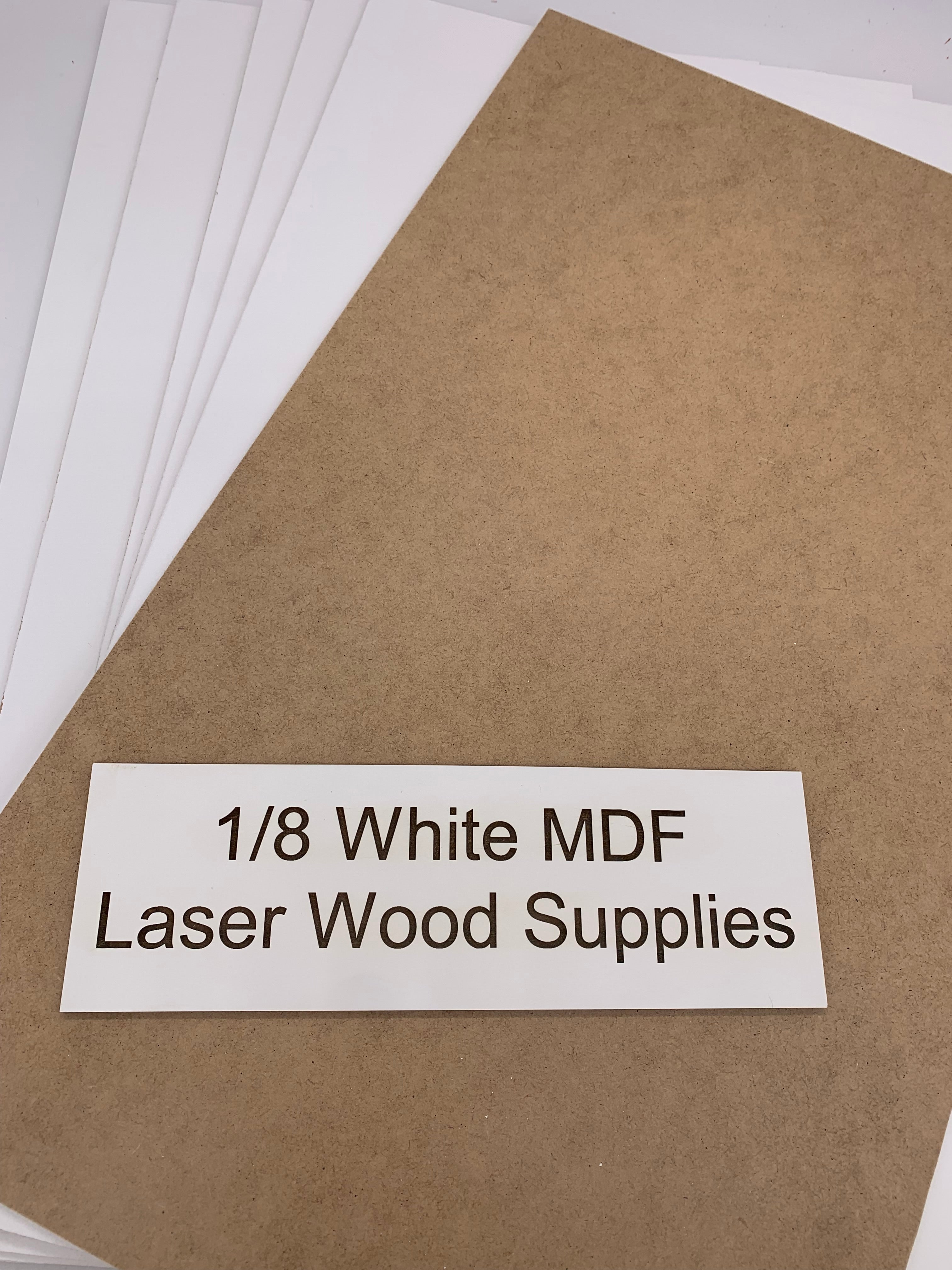 White MDF, 1/8 MDF painted white/ Perfect for Glowforge or other CO2 L ...